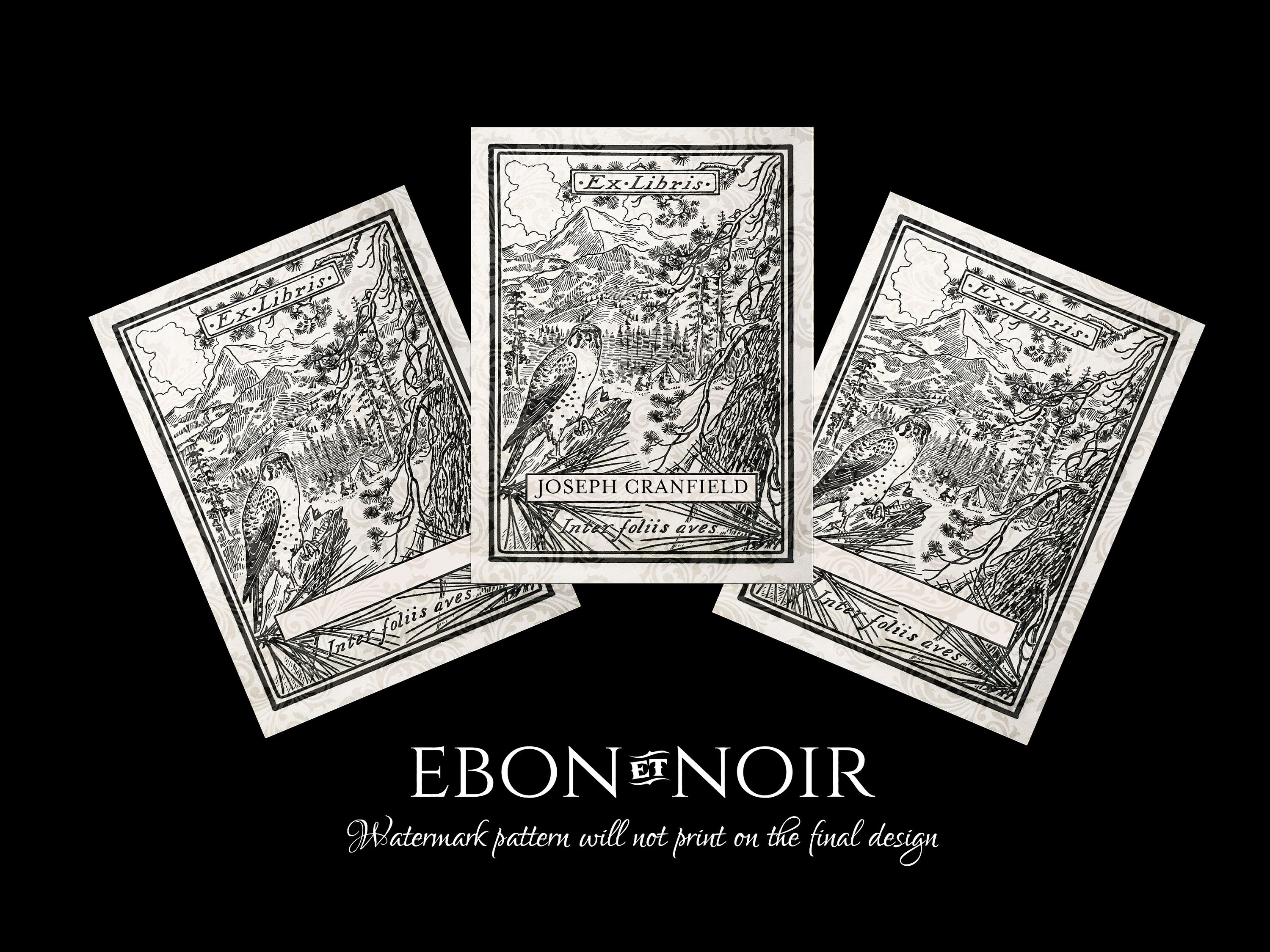 Regal Hawk Personalized Ex-libris Bookplates Crafted on | Etsy