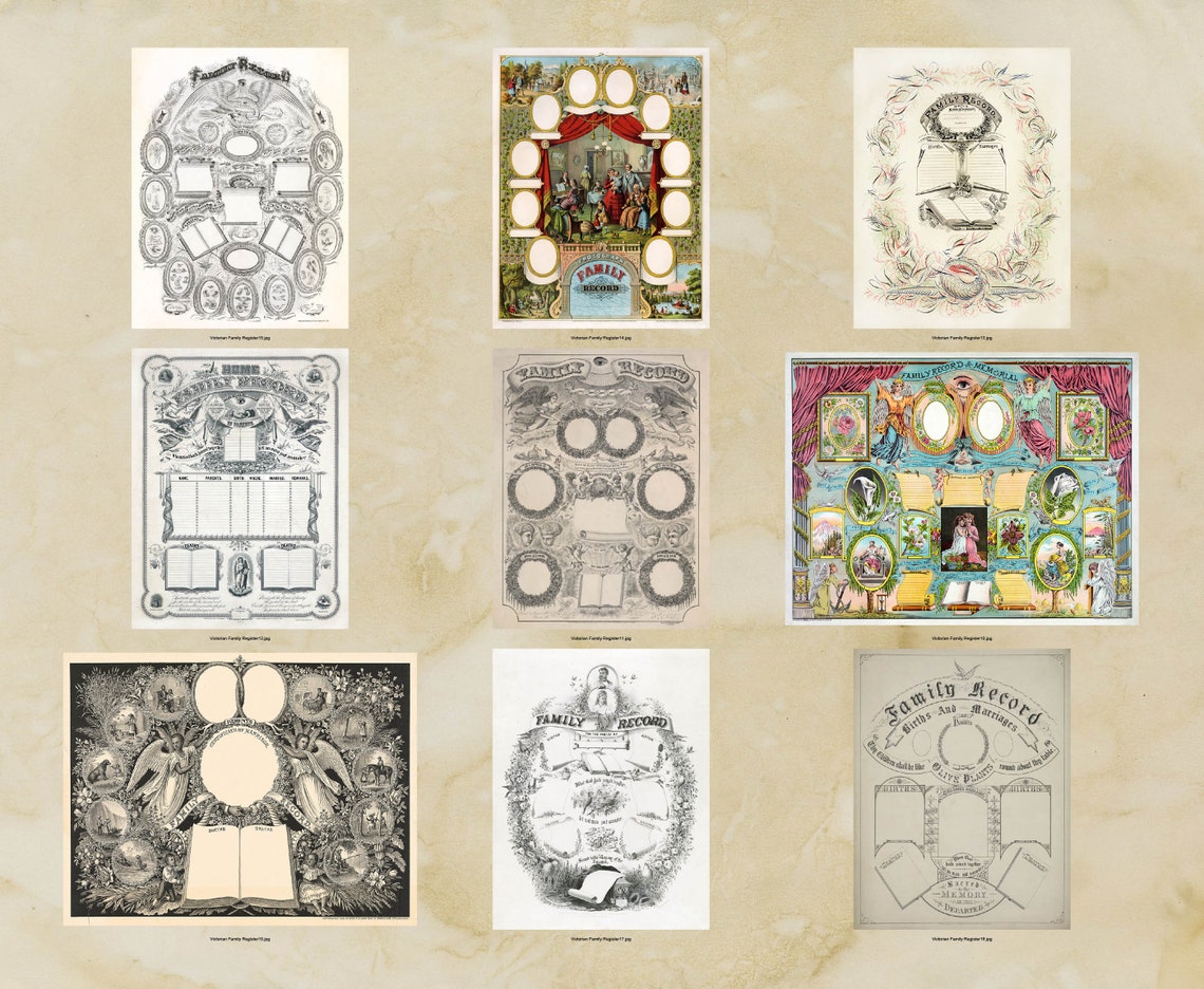 25 Jpgs of Victorian Family Tree and Family Registry Images - Etsy