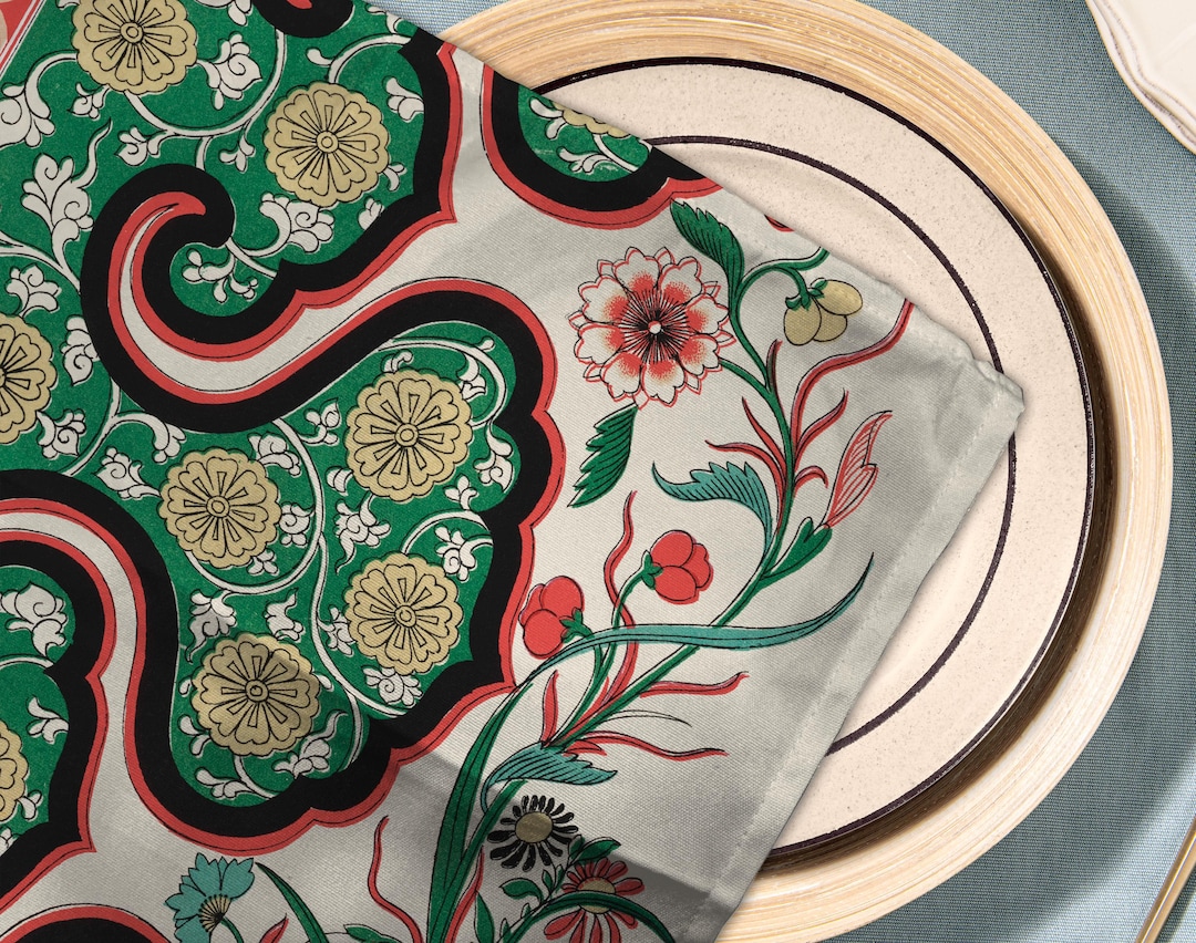 Imperial Flourish, Colorful Chinese Ornament Cloth Napkins, Add ...
