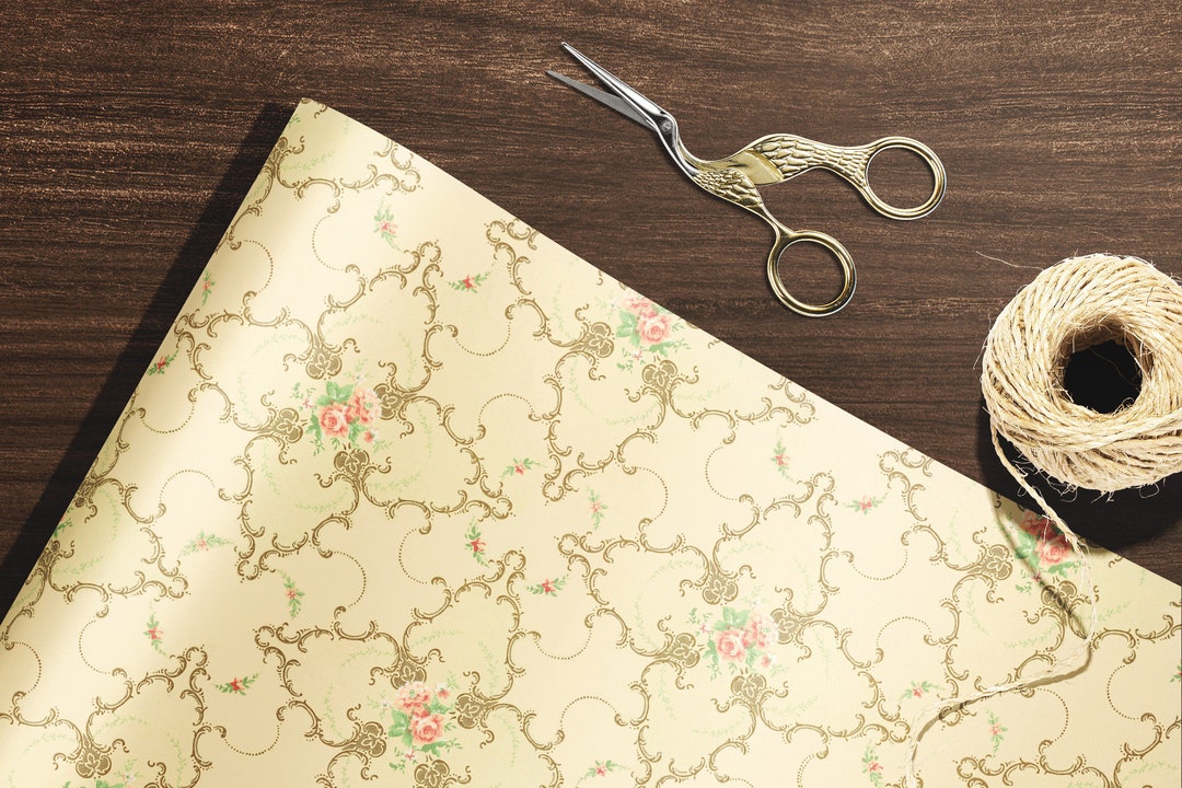 Provincial Rose Garden, French Country Everyday Premium Gift Wrap Paper ...