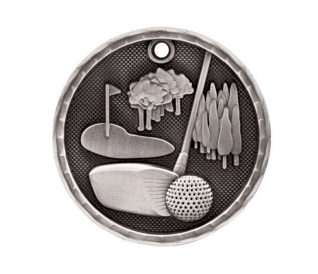 Golf Custom Engraved 2” 3D Medals | Gold, Silver & Bronze | 1st 2nd 3rd ...