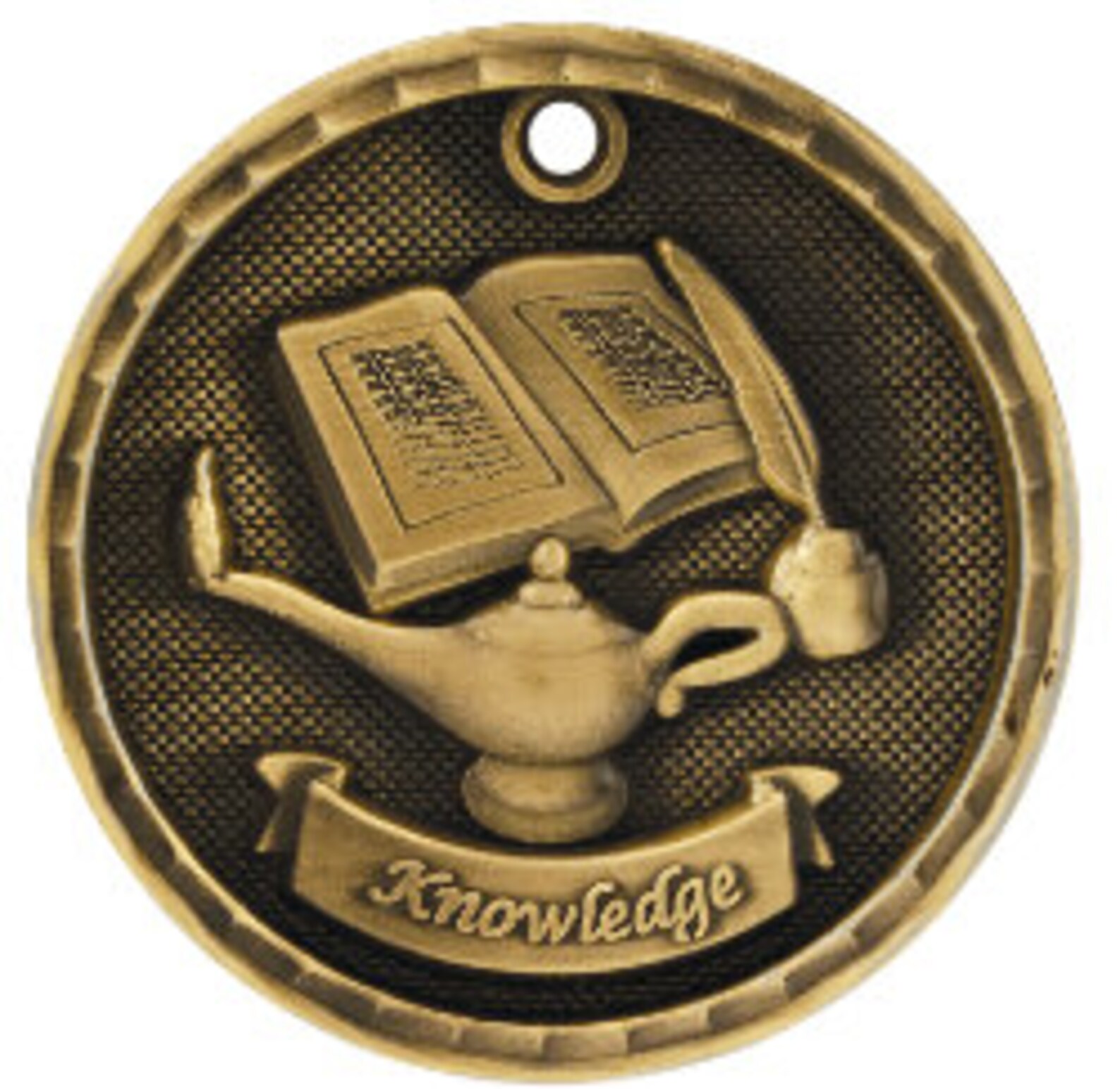 Lamp of Learning Medal, Engraved Medals With Neck Ribbons, Gold ...
