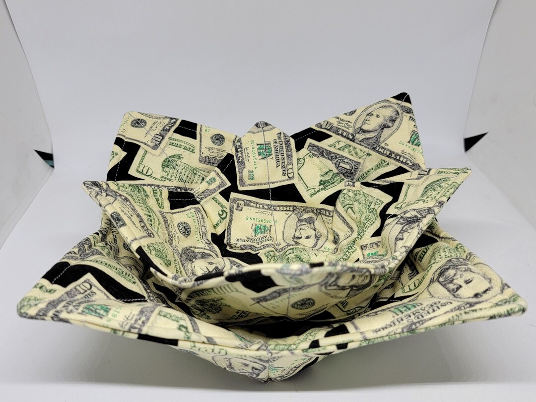 Microwavable Bowl Cozy, Money Fabric Hot Bowl Holder, Unique Gift ...