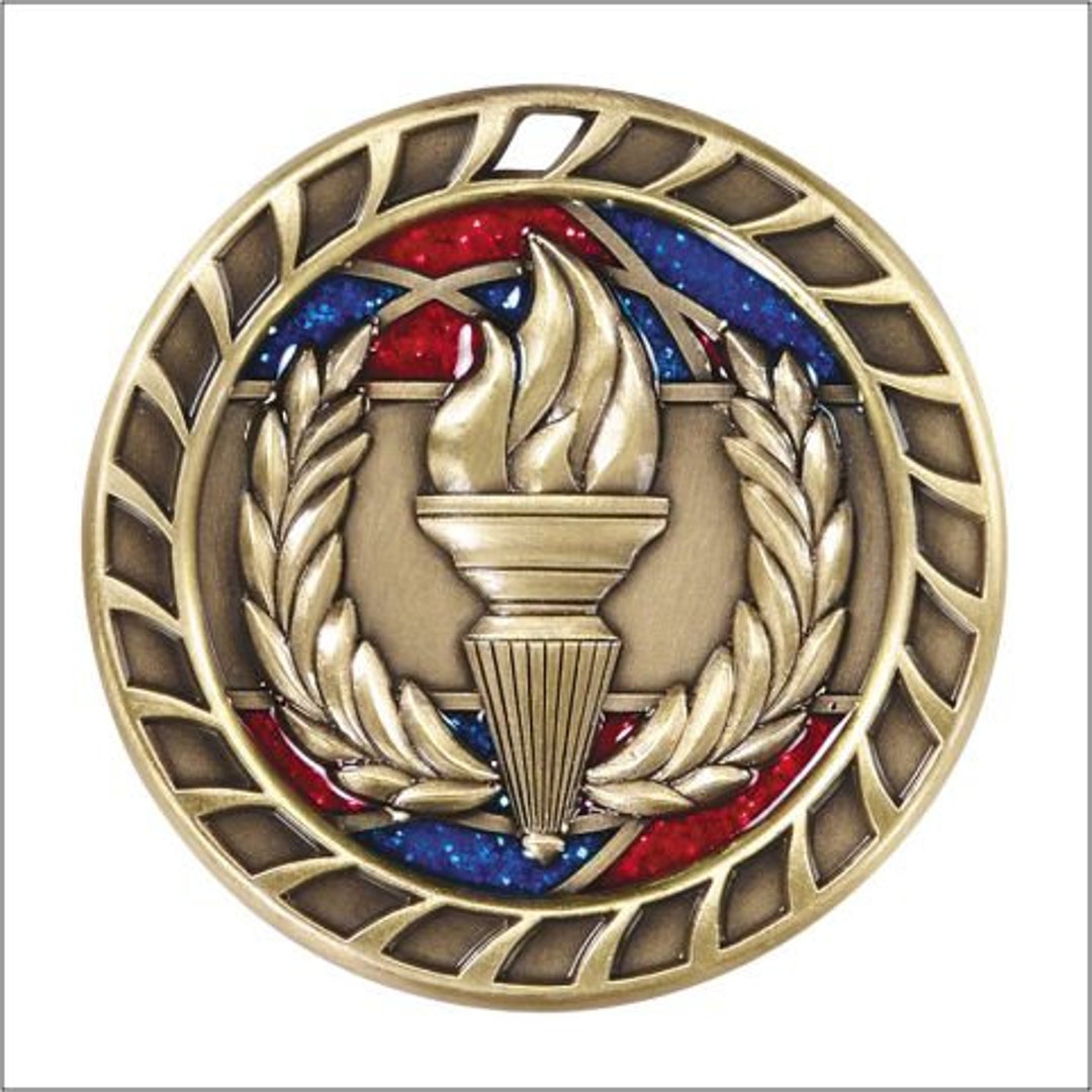 Glitter Victory Medal Engraved , Gold Glitter Victory Medal, Silver ...