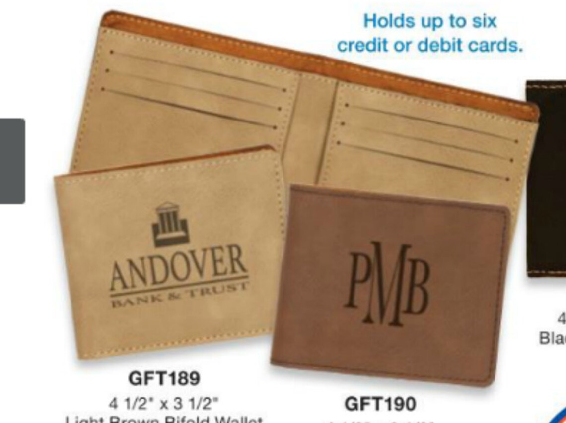 Laserable Leatherette Bifold Wallet Custom Engraved Wallet - Etsy