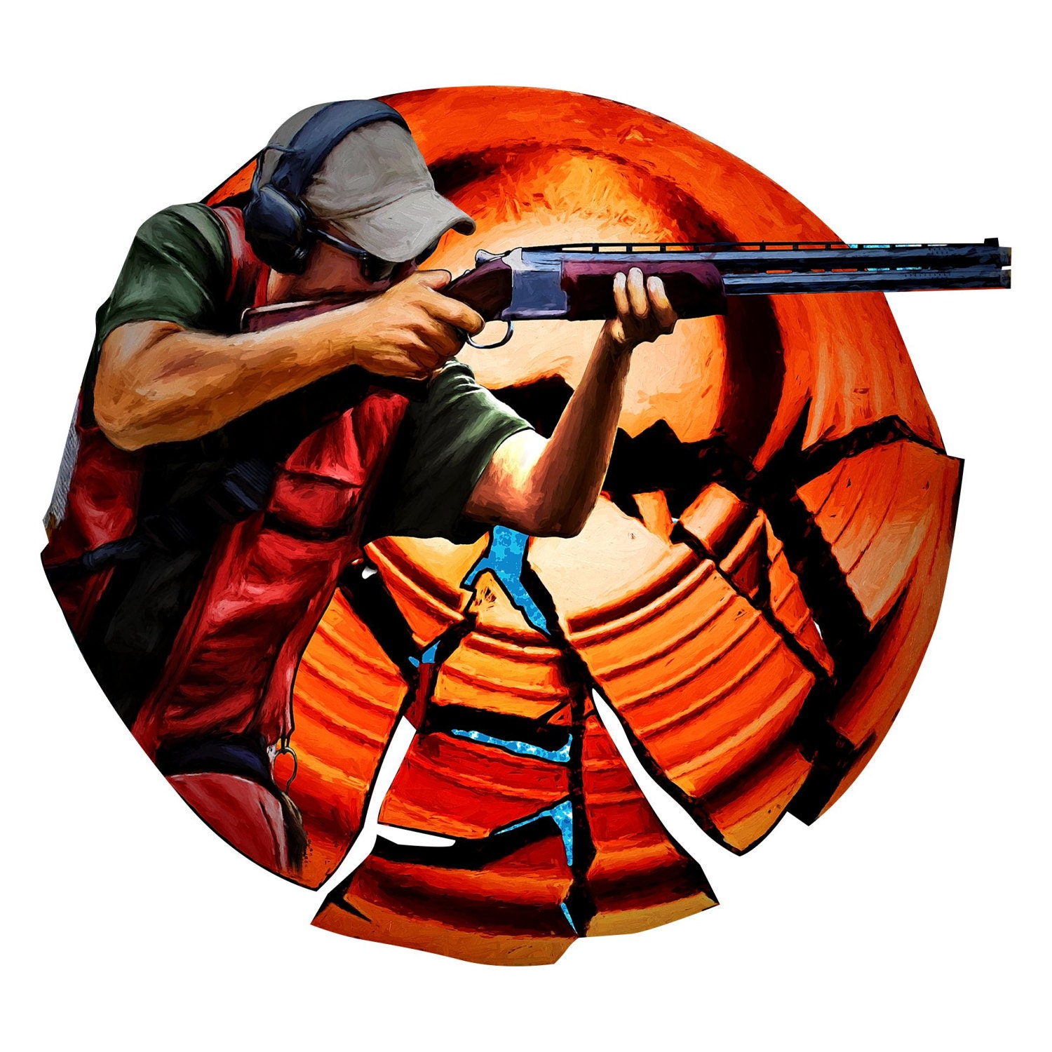 hunting decal, full color hunting decal, Skeet shooting sticker, Skeet ...