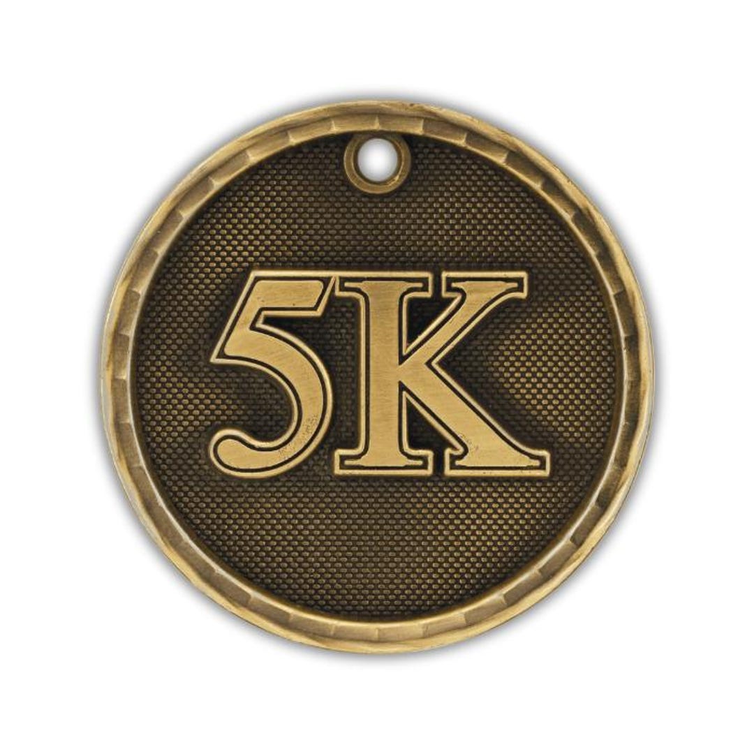 5K Race Custom Engraved 2” 3D Medals | Gold, Silver & Bronze | 1st 2nd ...