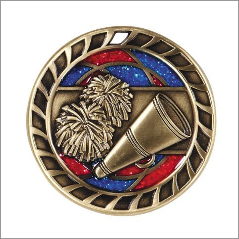 Glitter Cheer Medal Gold Glitter Cheer Leading Medal Silver - Etsy