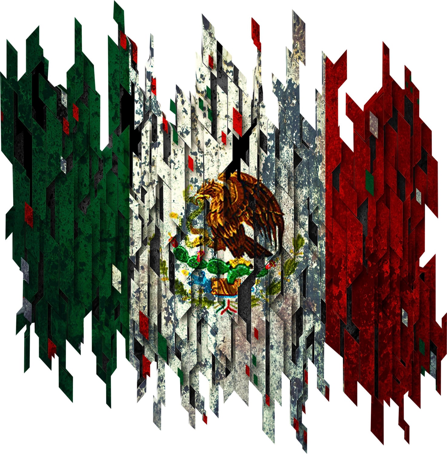 Distressed Mexico flag decal, full color Mexico flag decal, Mexico flag ...