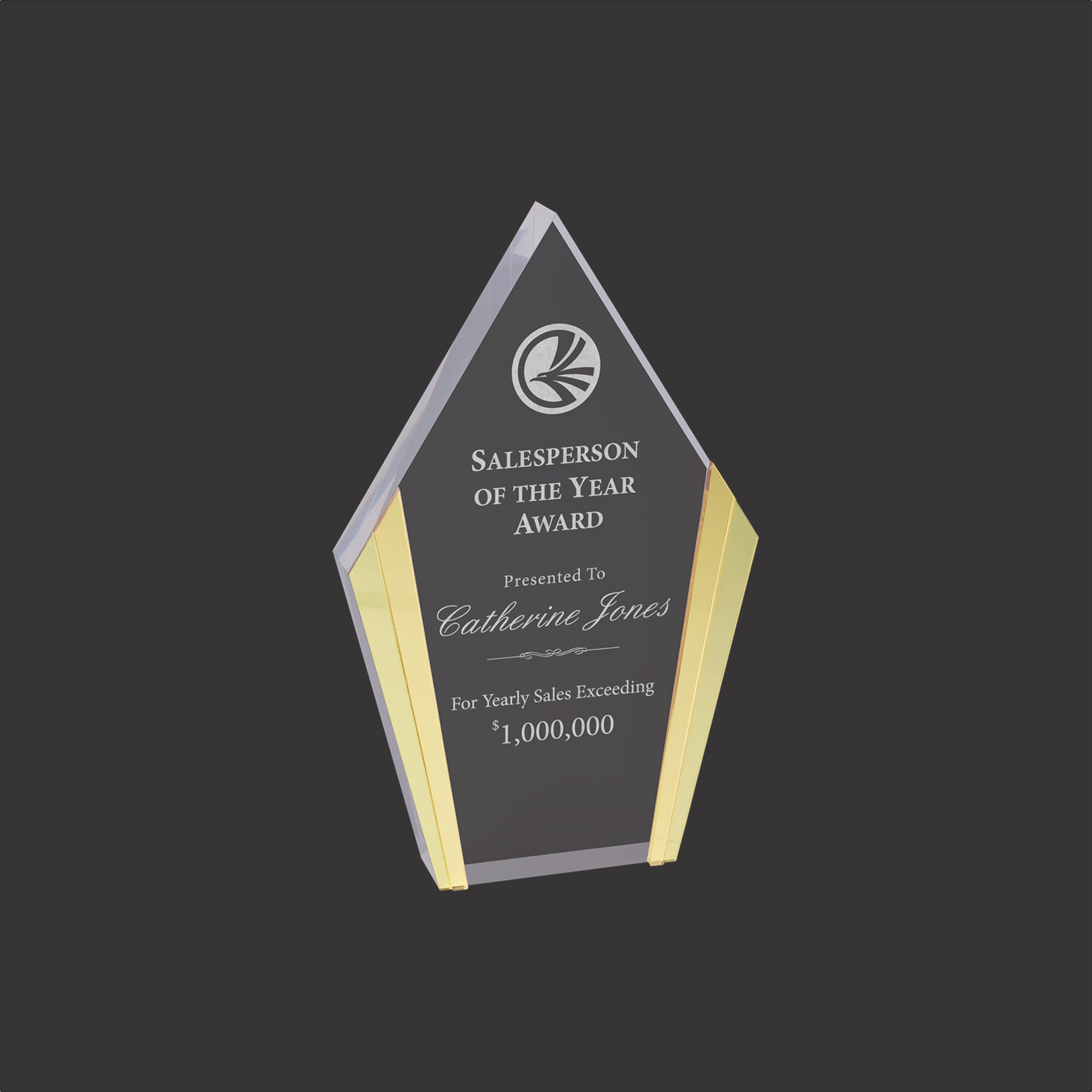 4.5 inch Acrylic Circle Award, elegant award, corporate engraved awards ...