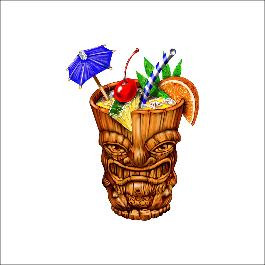 Full Color Tiki Glass Download, Drinking Tiki Image, Tiki Cup Download ...