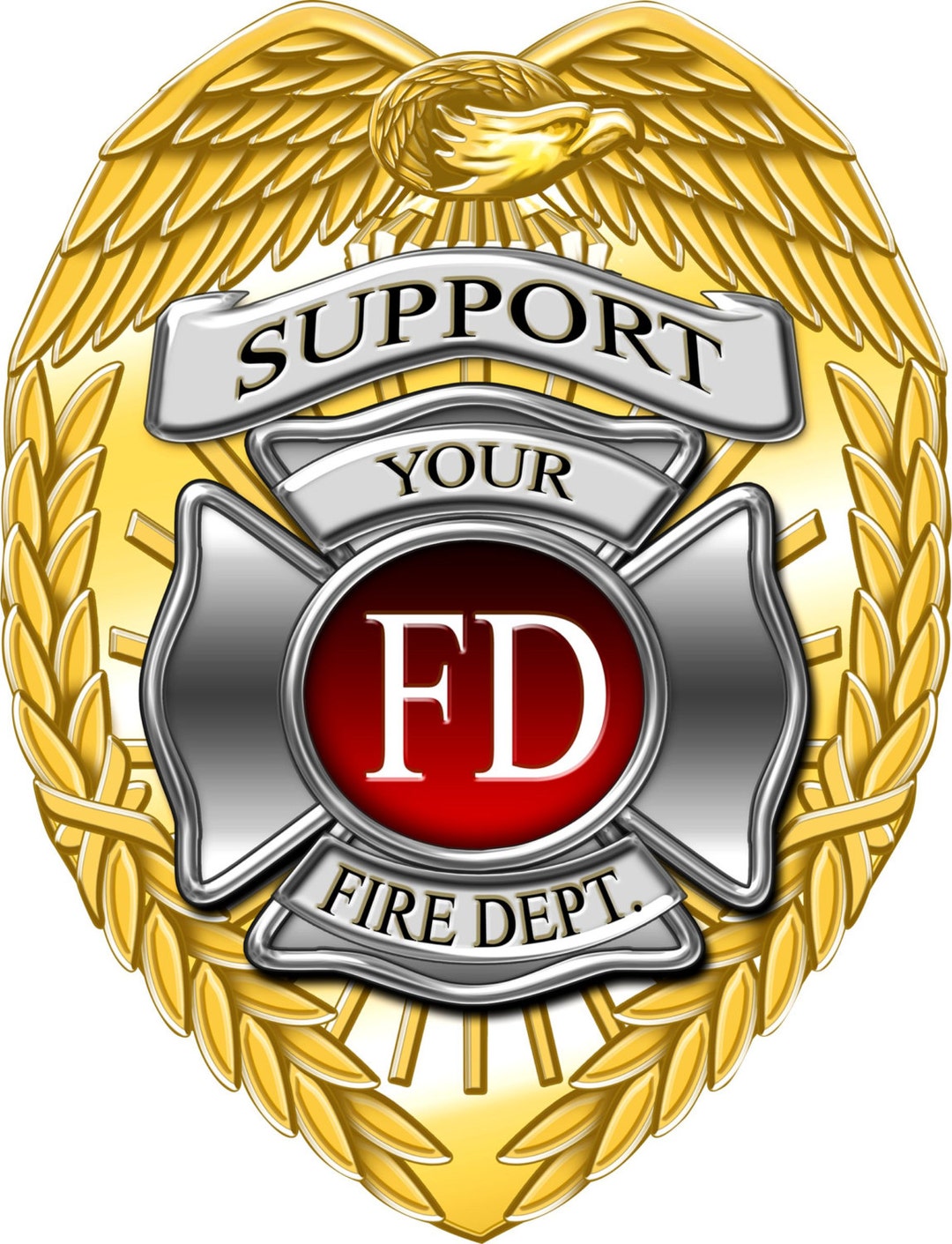 Fire Department Decal: Full Color FD Support Sticker - Etsy