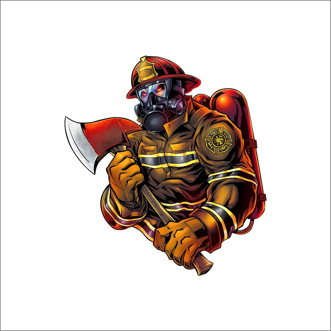 Full Color Firefighter Vinyl Decal: First Responder Sticker - Etsy