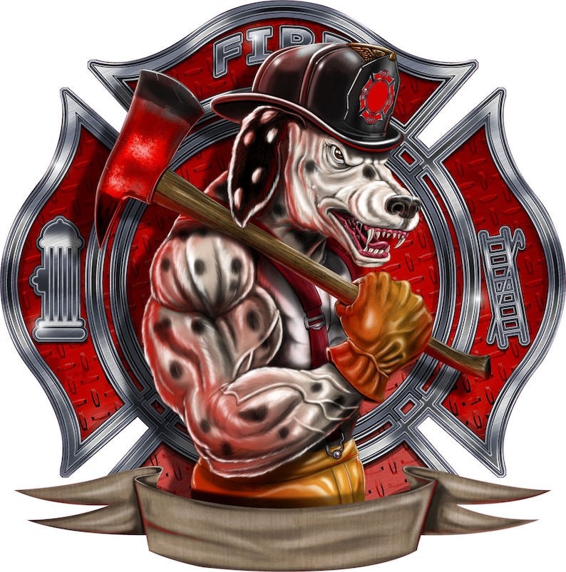 Fire Department Decal Full Color Fire Department Dalmation - Etsy