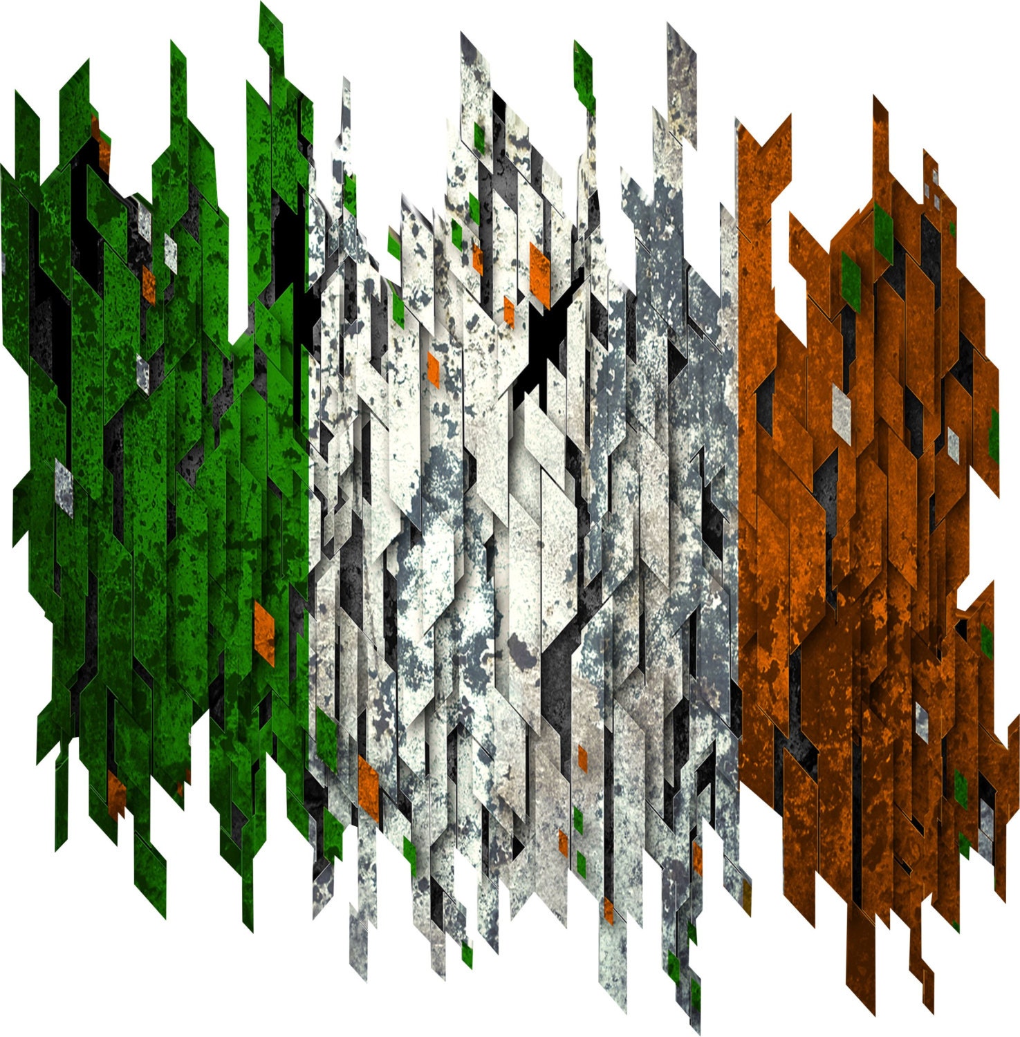 Distressed Ireland Flag Decal, Full Color Ireland Flag Decal, Flag ...