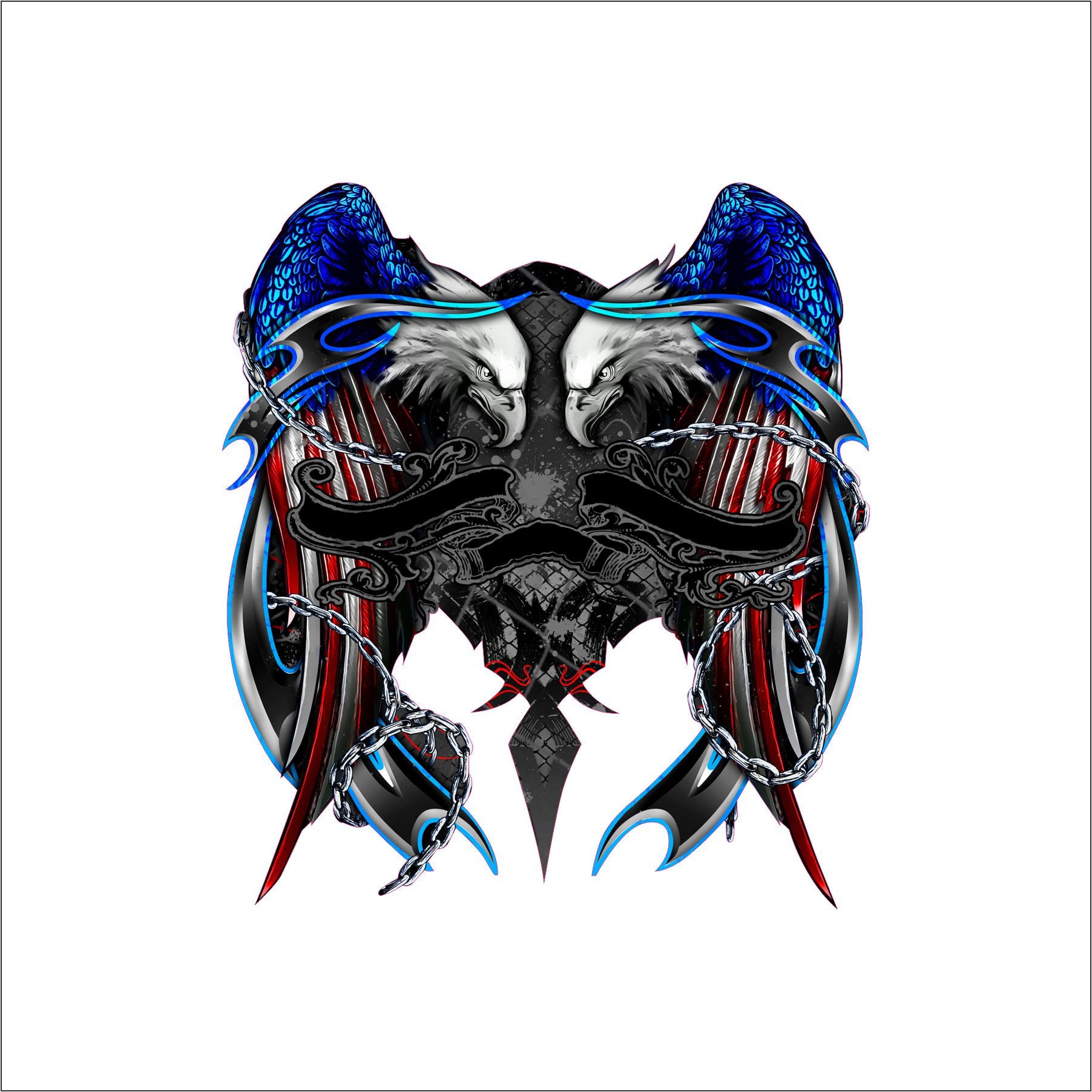 American flag Eagle decal, full color Eagle flag decal, USA pride ...