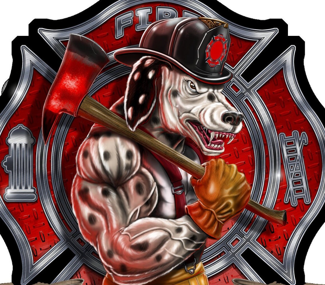 Fire Department Decal Full Color Fire Department Dalmation - Etsy