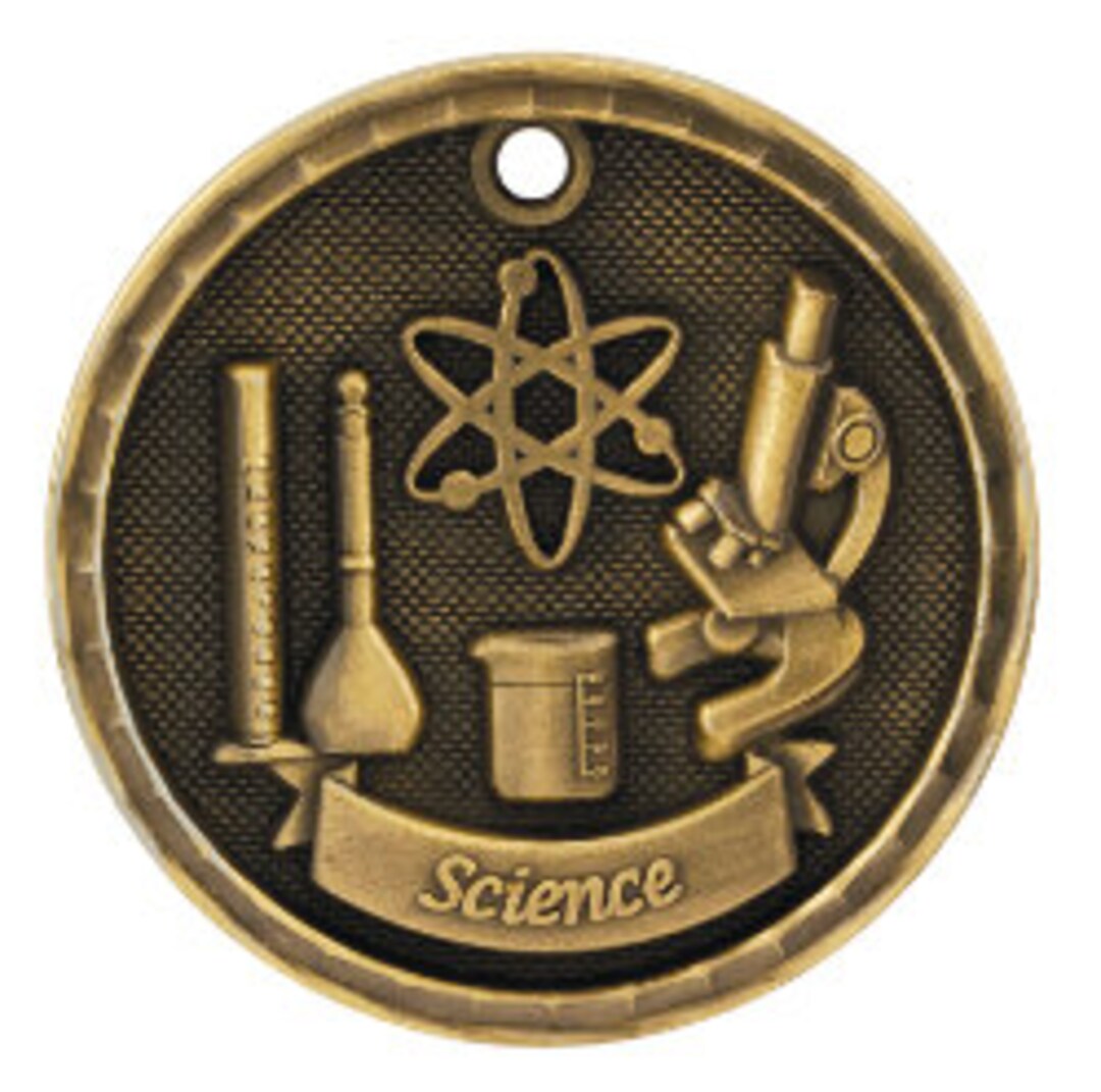 Science Medal, Engraved Medals With Neck Ribbons, Gold Science Medals ...