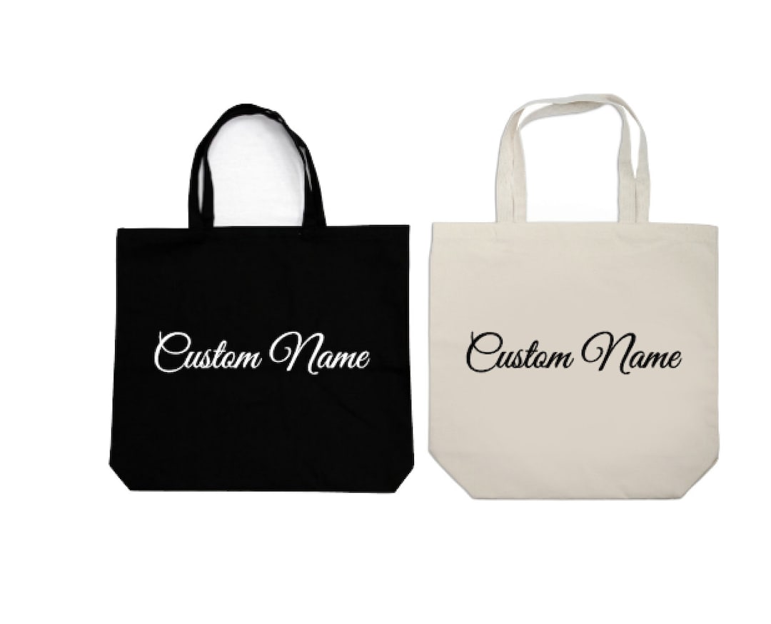 CUSTOM ADD ON Name or Initials to Tote Bag - Etsy
