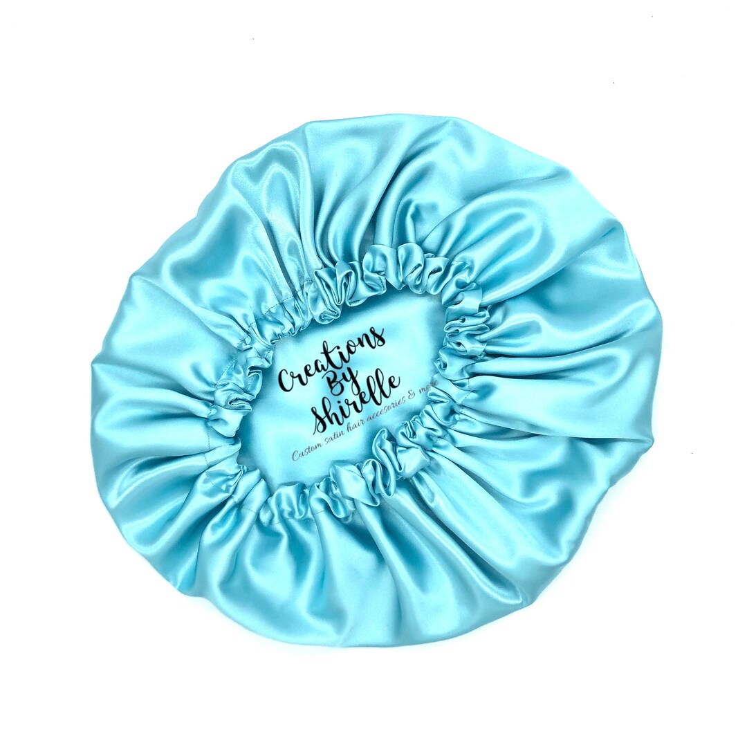 Teal Satin Bonnet | Reversible | Champagne | Sleep Bonnet| Satin Sleep ...