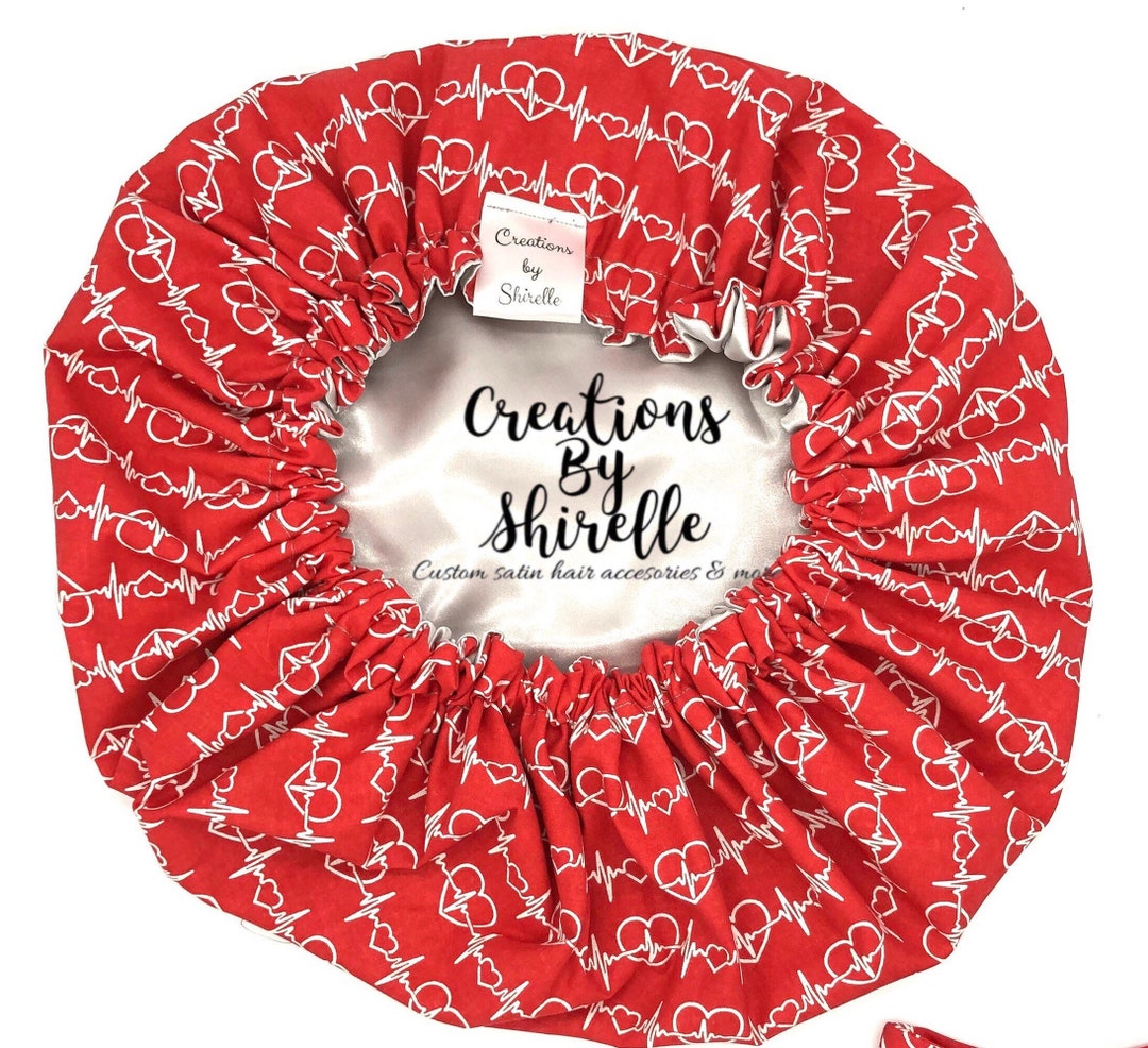 Nurse Satin Bonnet Nurse Heartbeat Nursing EKG Heart - Etsy