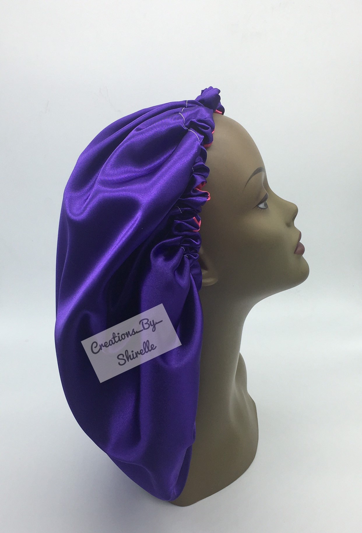 Purple & Hot Pink Satin Bonnet Reversible Purple Sleep | Etsy