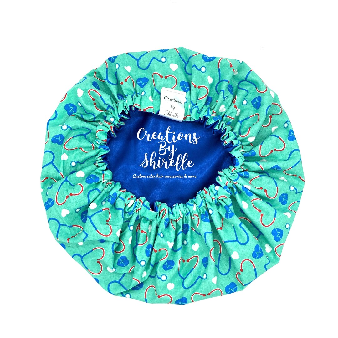 Nurse Satin Bonnet | Nurse Heartbeat | Nursing | EKG Heart | Satin ...