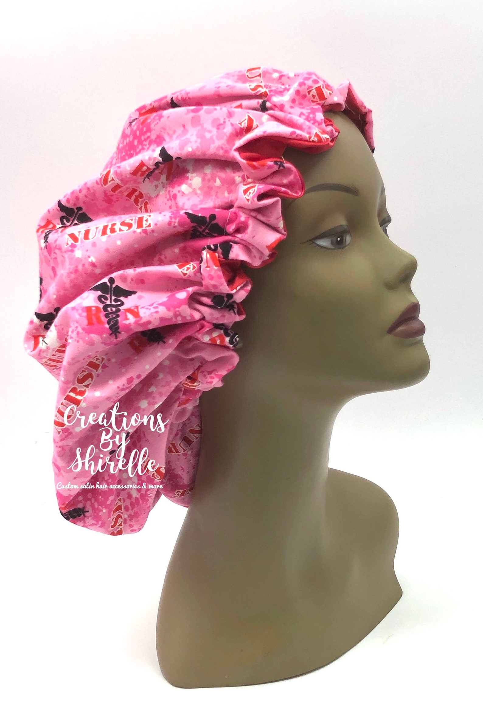 Nurse Satin Bonnet Nurse Heartbeat Nursing EKG Heart - Etsy