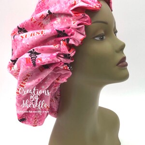 Nurse Satin Bonnet Nurse Heartbeat Nursing EKG Heart Satin Sleep Cap ...