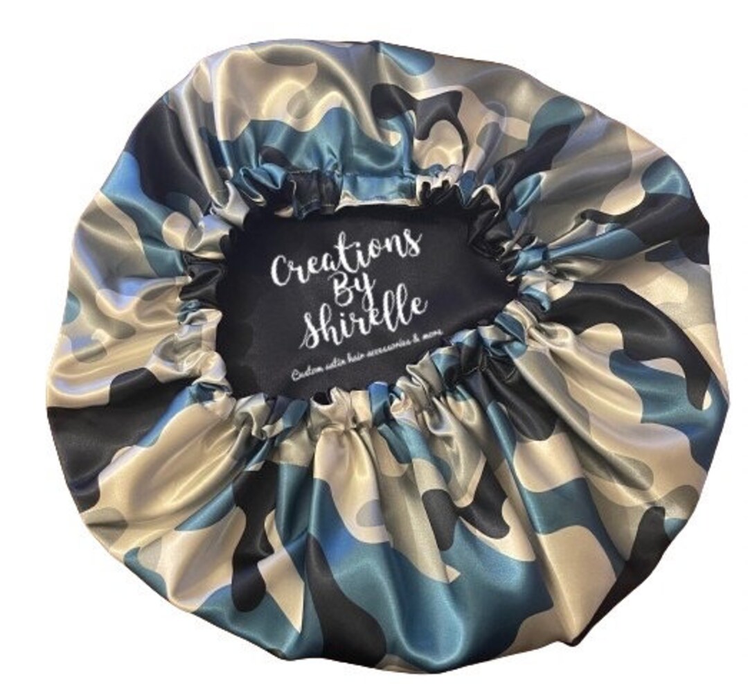 Blue Camo Satin Bonnet Camouflage Available in Adults Satin Sleep Cap ...