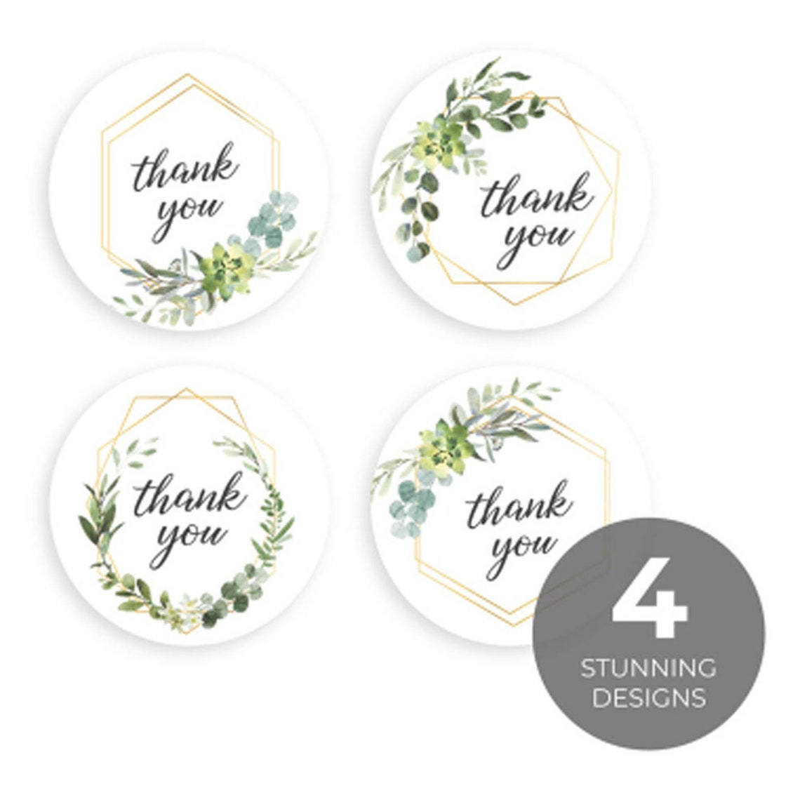 500 Pcs thank You Labels Round Roll Stickers White | Etsy