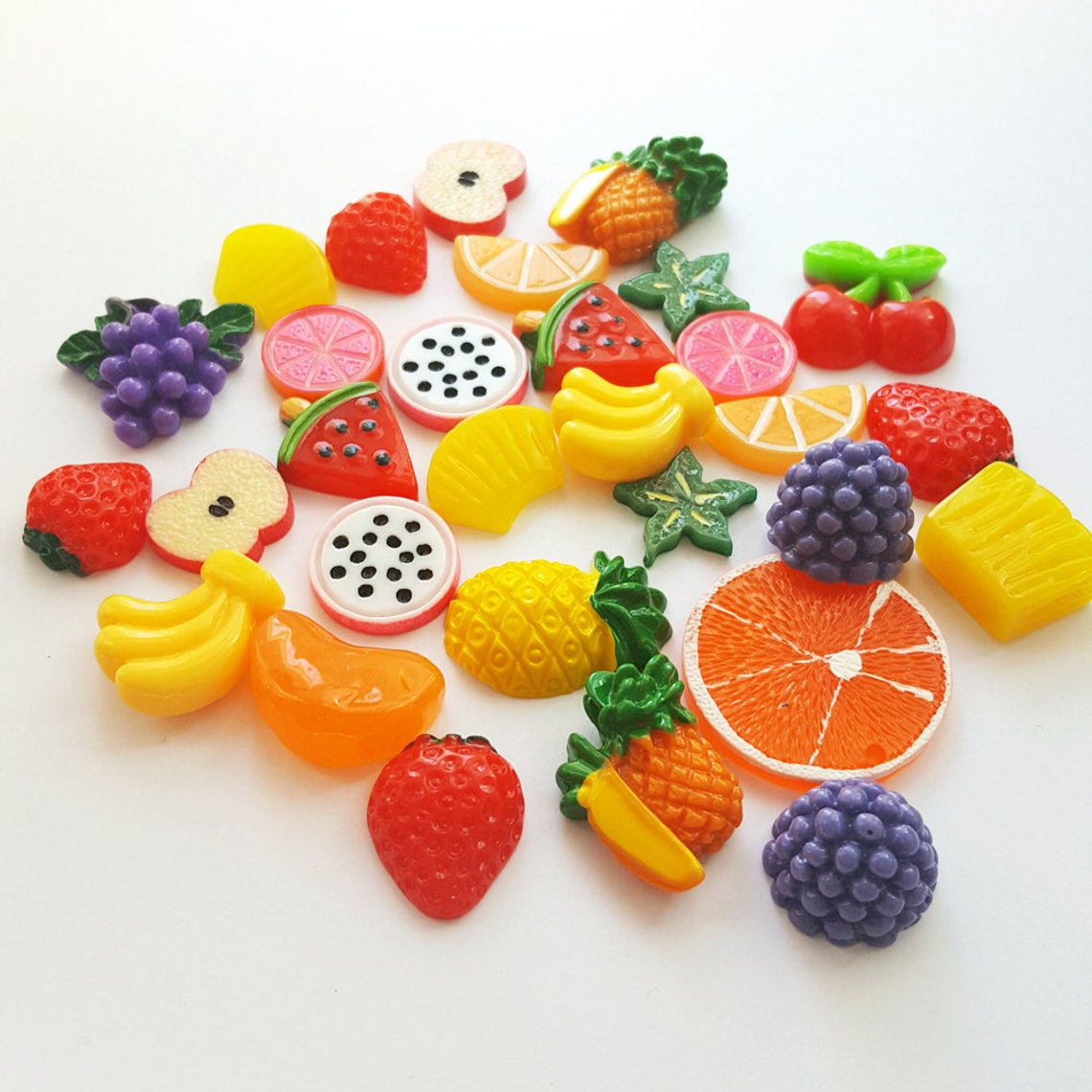 30 Pcs Fruits Miniature Sweets Deco Cabochon Mix Assorted - Etsy