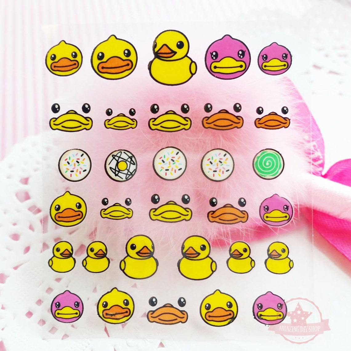 Yellow Duck Self Adhesive Colorful Nail Art Stickers Transfer - Etsy