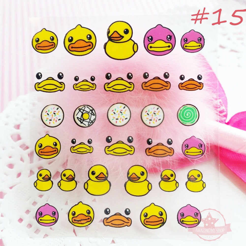 Duck/camera/ Self Adhesive Colorful Nail Art Stickers Transfer - Etsy