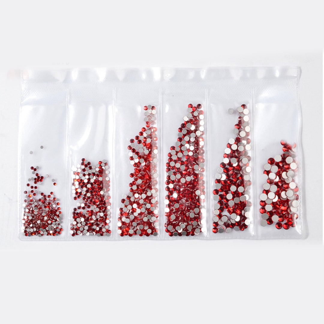 Light Siam Red Rhinestones Flat Back Artificial Gems Round Glass 6 ...