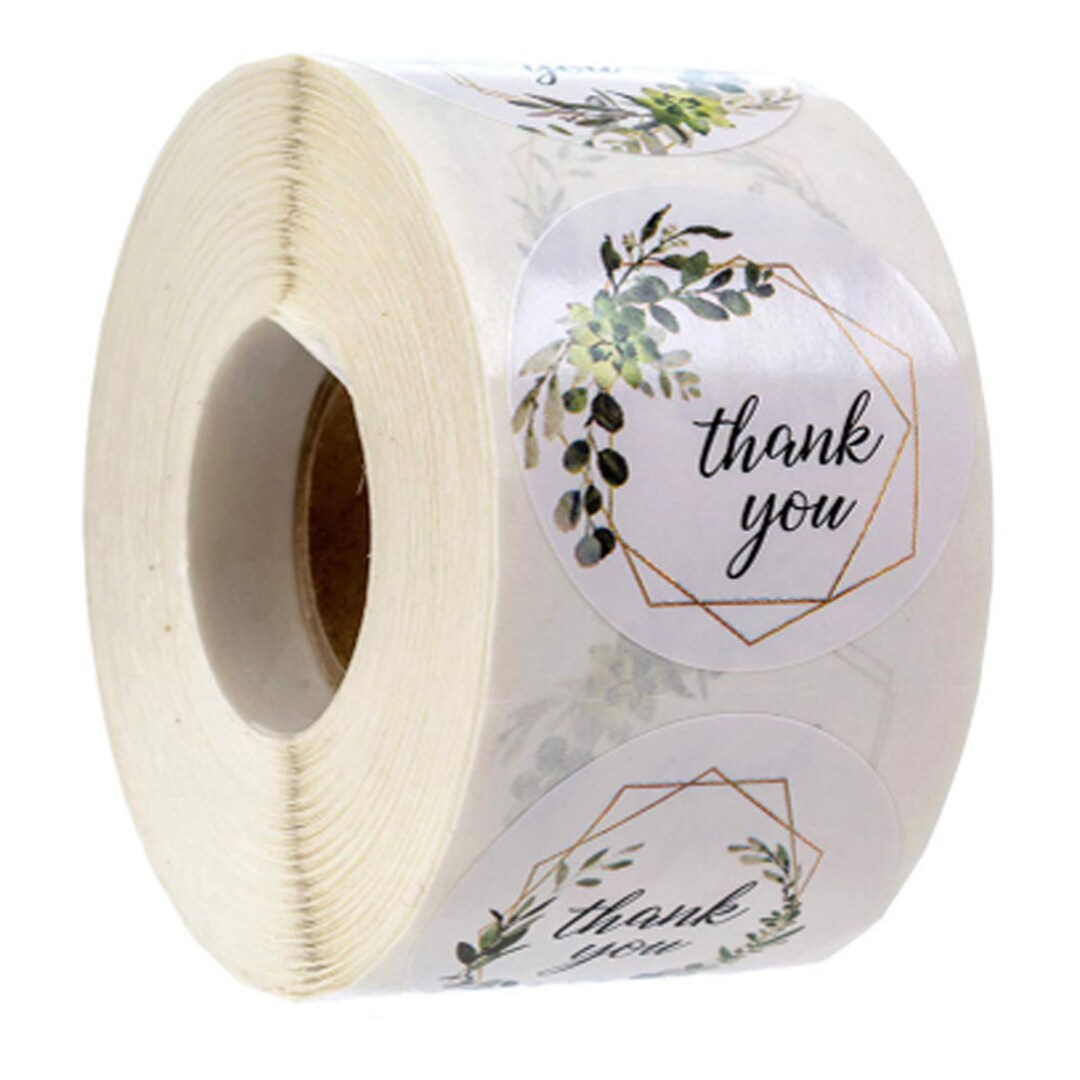 500 Pcs thank You Labels Round Roll Stickers White - Etsy