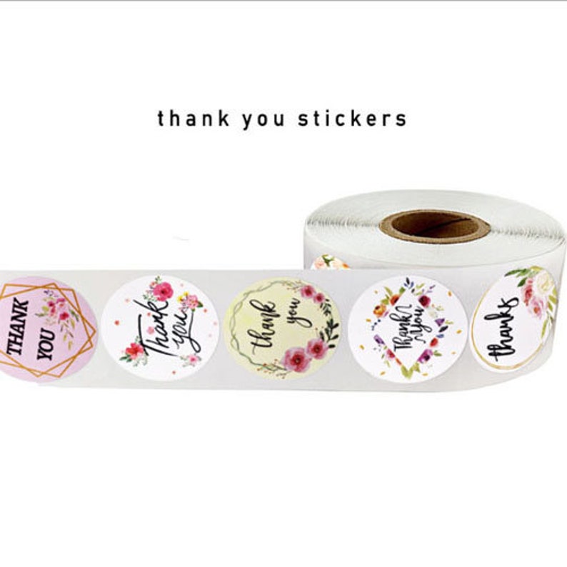 500 Pcs thank You Labels Round Roll Stickers - Etsy