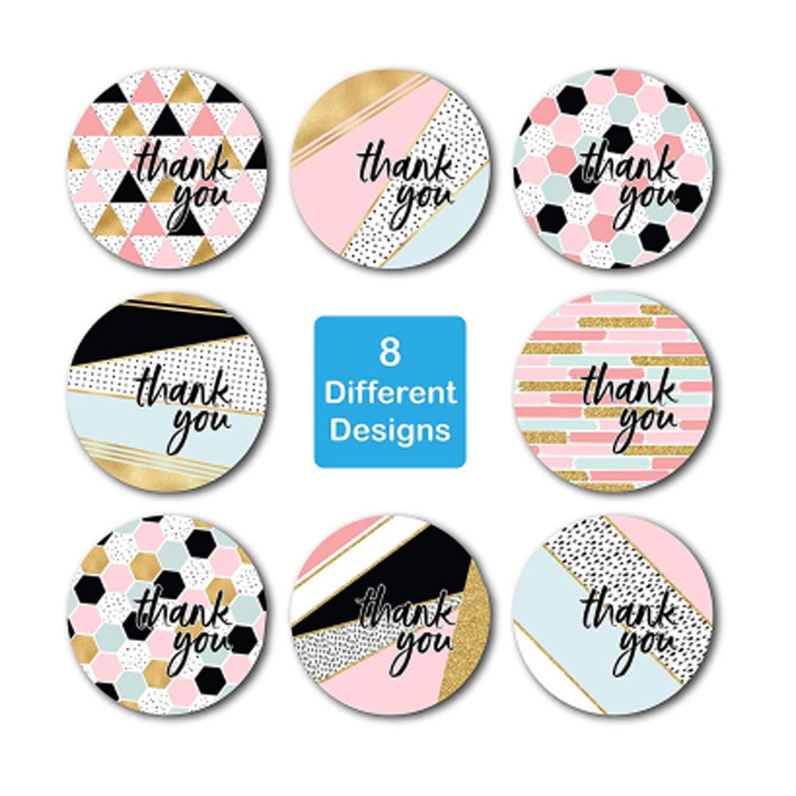 500 Pcs thank You Labels Round Roll Stickers - Etsy