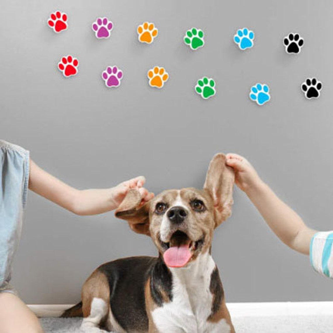 500 pcs Dog Foot Print Labels Round Roll Stickers | Etsy