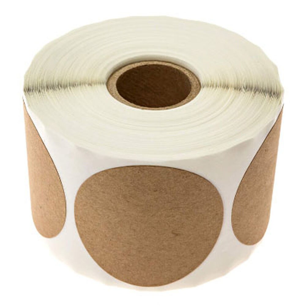 500 Pcs Plain Brown Kraft Labels Round Roll Stickers Business | Etsy