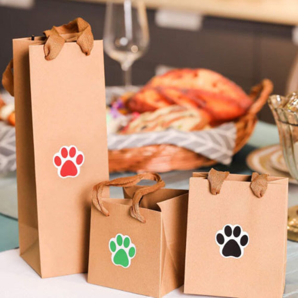 500 Pcs dog Foot Print Labels Round Roll Stickers - Etsy
