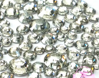 Clear Crystal Glass Rhinestones Sheet Self Adhesive Applique / Sticker ...