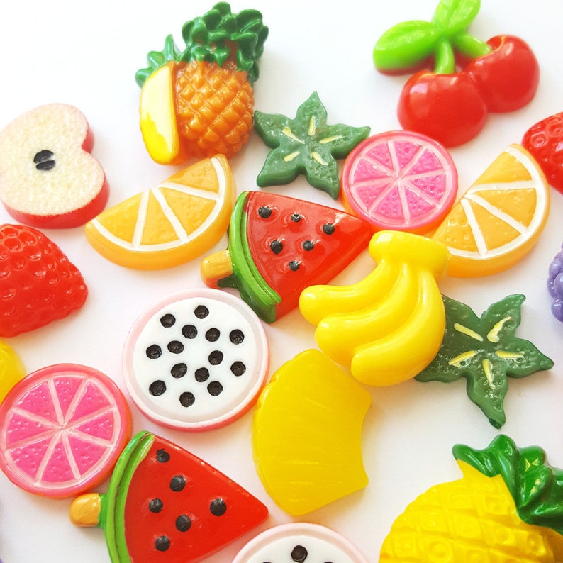 30 Pcs Fruits Miniature Sweets Deco Cabochon Mix Assorted - Etsy