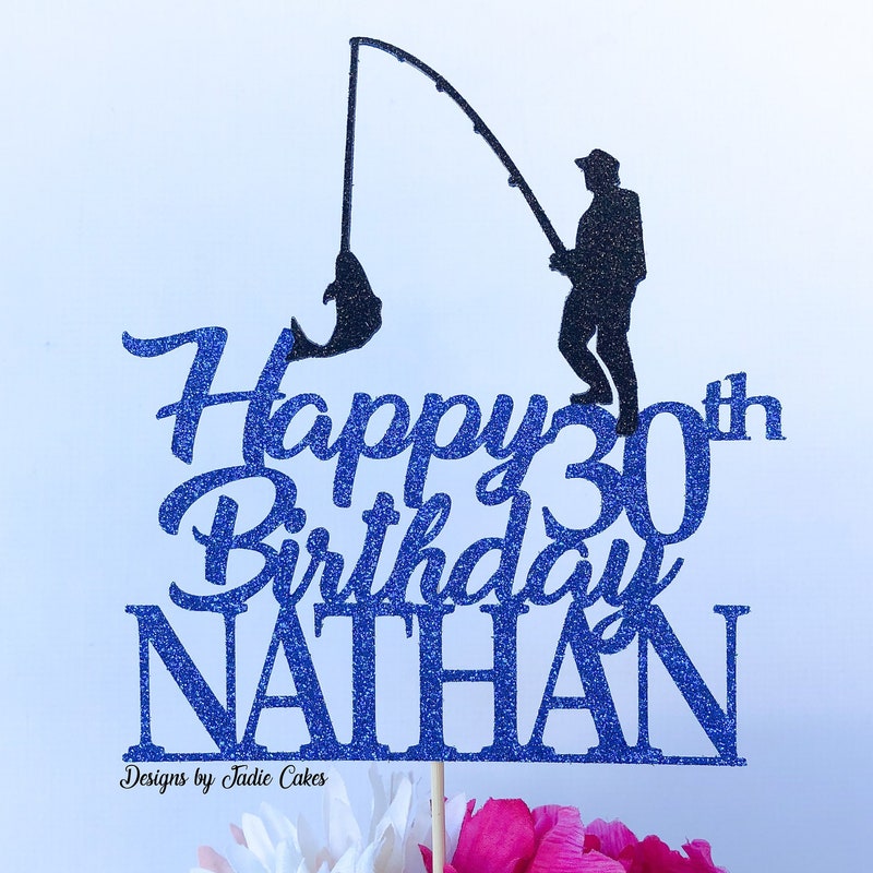 Fishing Cake Topper - Etsy