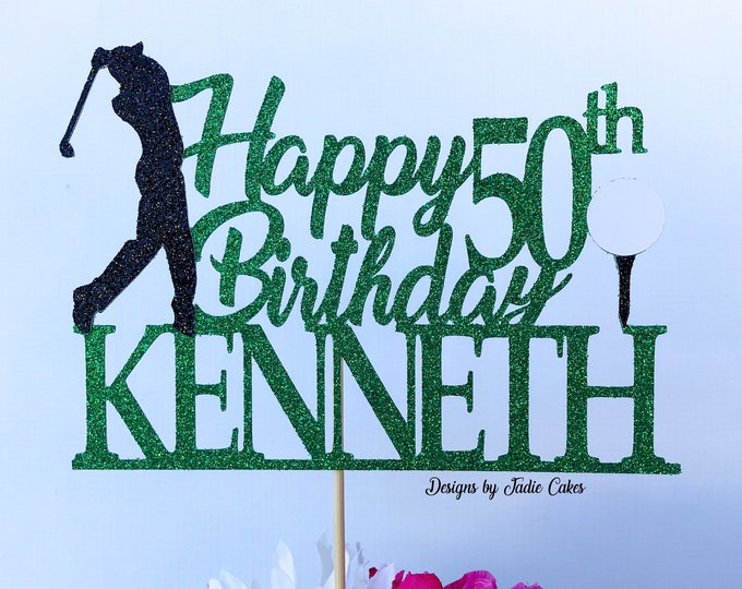 Golf Happy Birthday Cake Topper Custom Cake Topper 3D Cake - Etsy