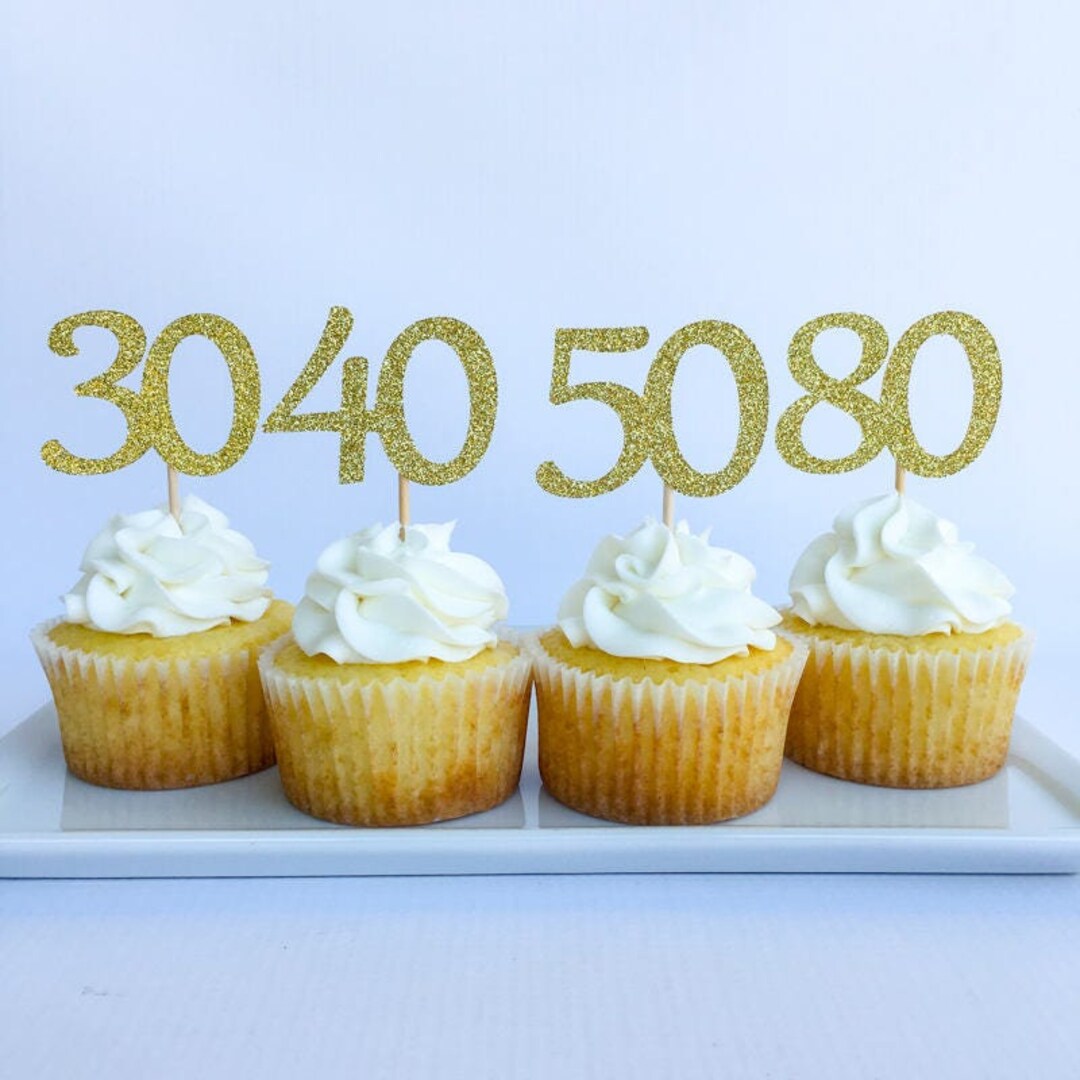 ANY Number Cupcake Topper | 50 Topper | 40 Topper | 30 Cake Topper | 21 ...