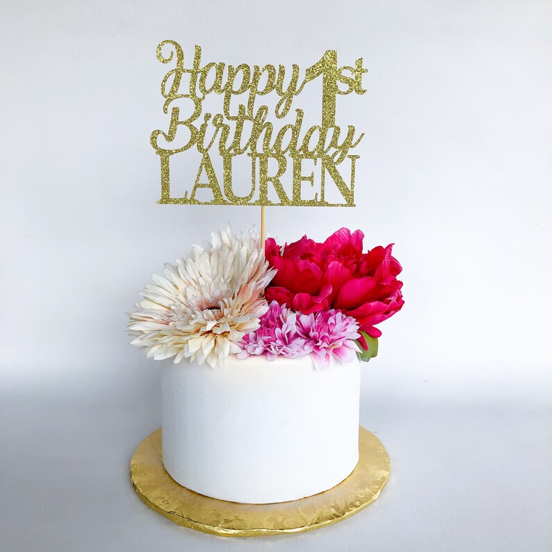 Happy Birthday Topper | First Birthday Cake Topper | Happy Birthday ...