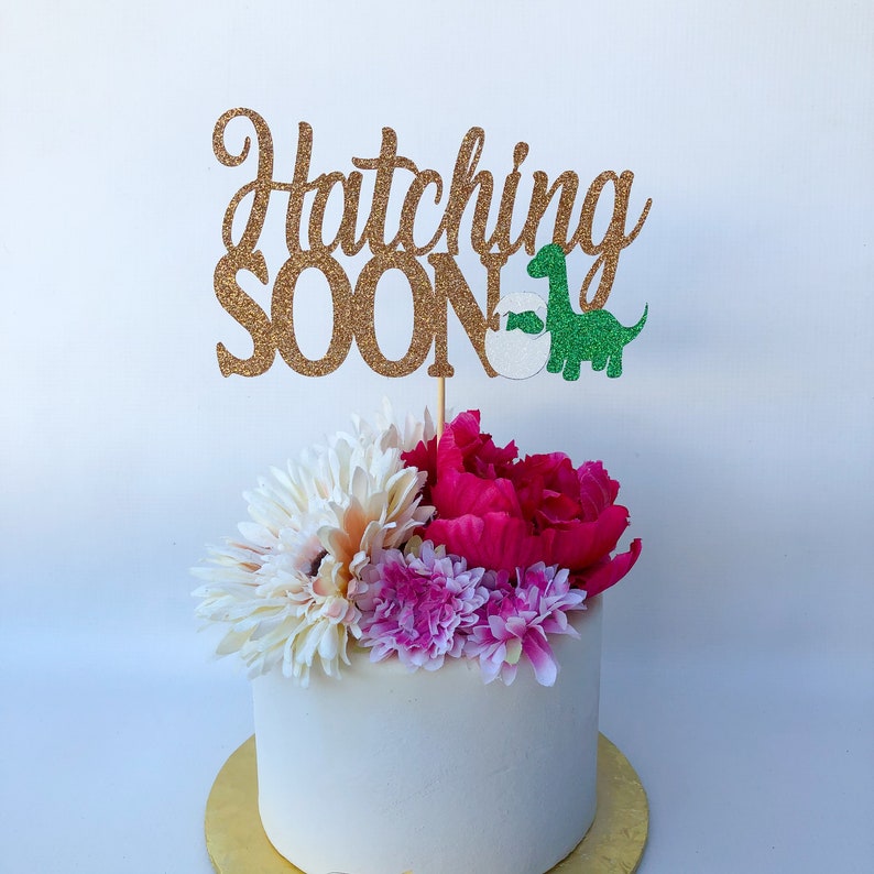 Hatching Soon Cake Topper Dinosaur Topper Dinosaur Baby | Etsy