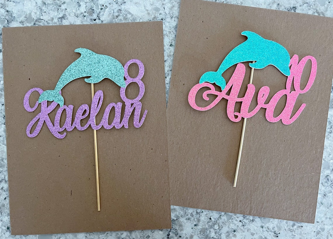 Dolphin Cake Topper Dolphin Theme Ocean Cake Topper - Etsy