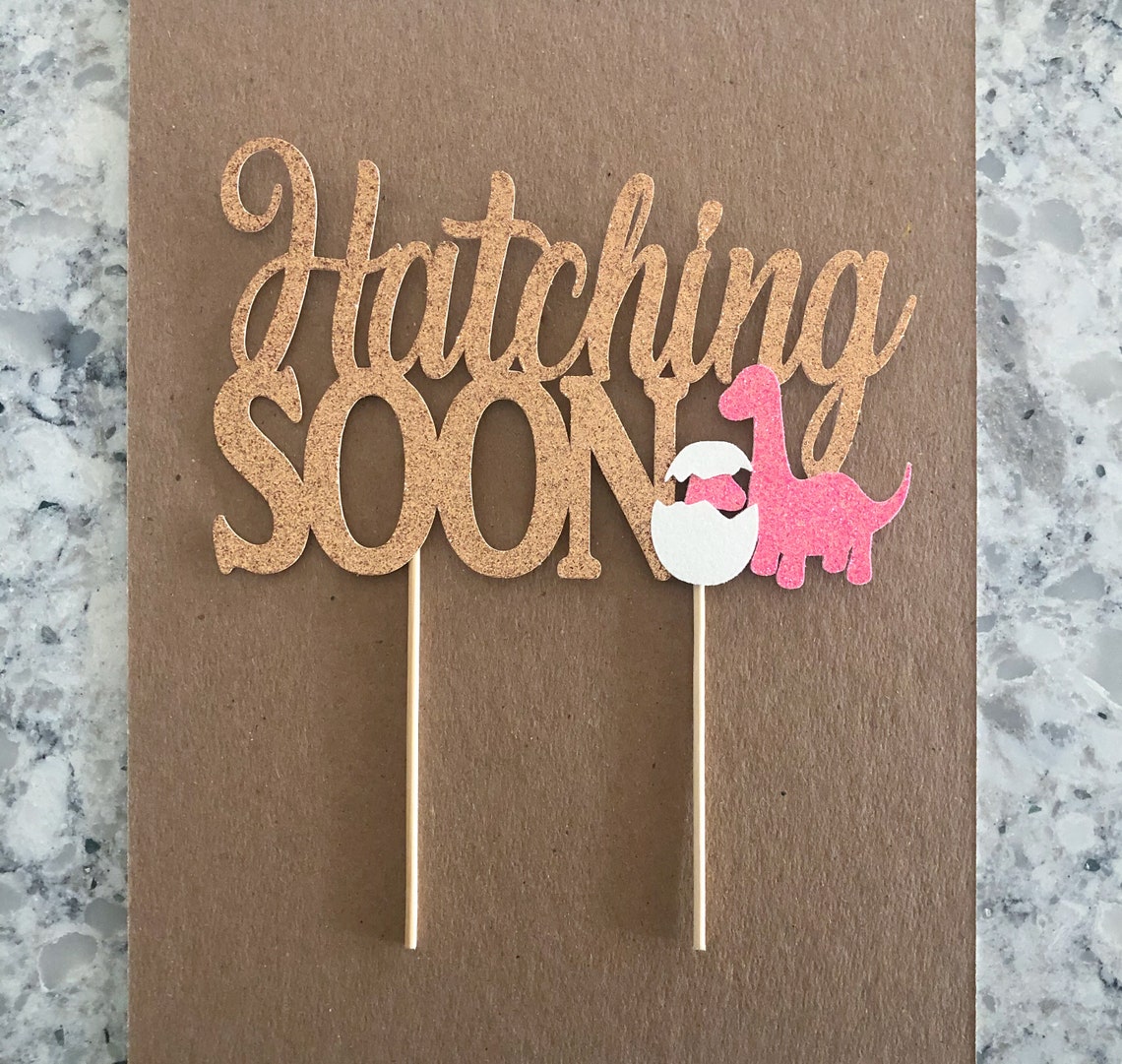 Hatching soon cake topper Dinosaur topper Dinosaur baby | Etsy